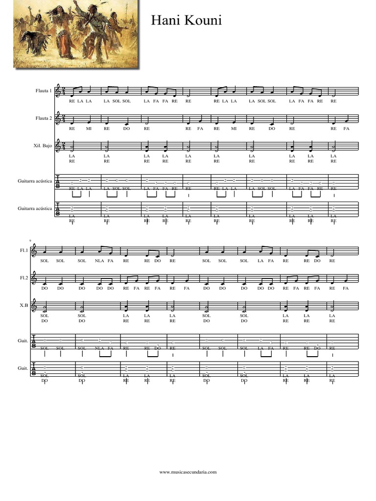 Hani Kouni Poli CON NOTAS | PDF | Pitch (Música) | Notación musical