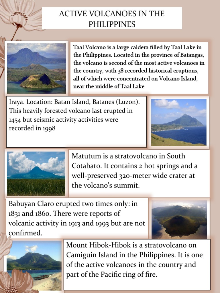 5 EXAMPLES OF ACTIVE VOLCANOES IN THE PHILIPPINES(carla) | PDF