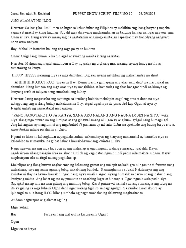 Fil Puppet Show Script | PDF