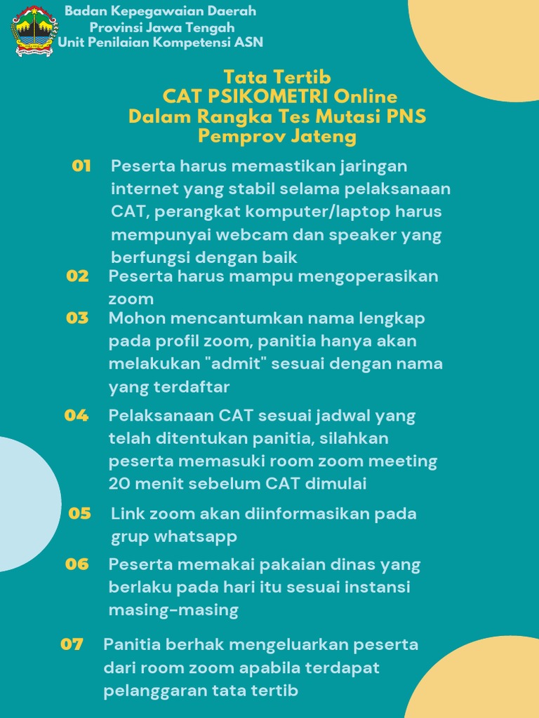 Tata Tertib CAT POTENSI Online | PDF