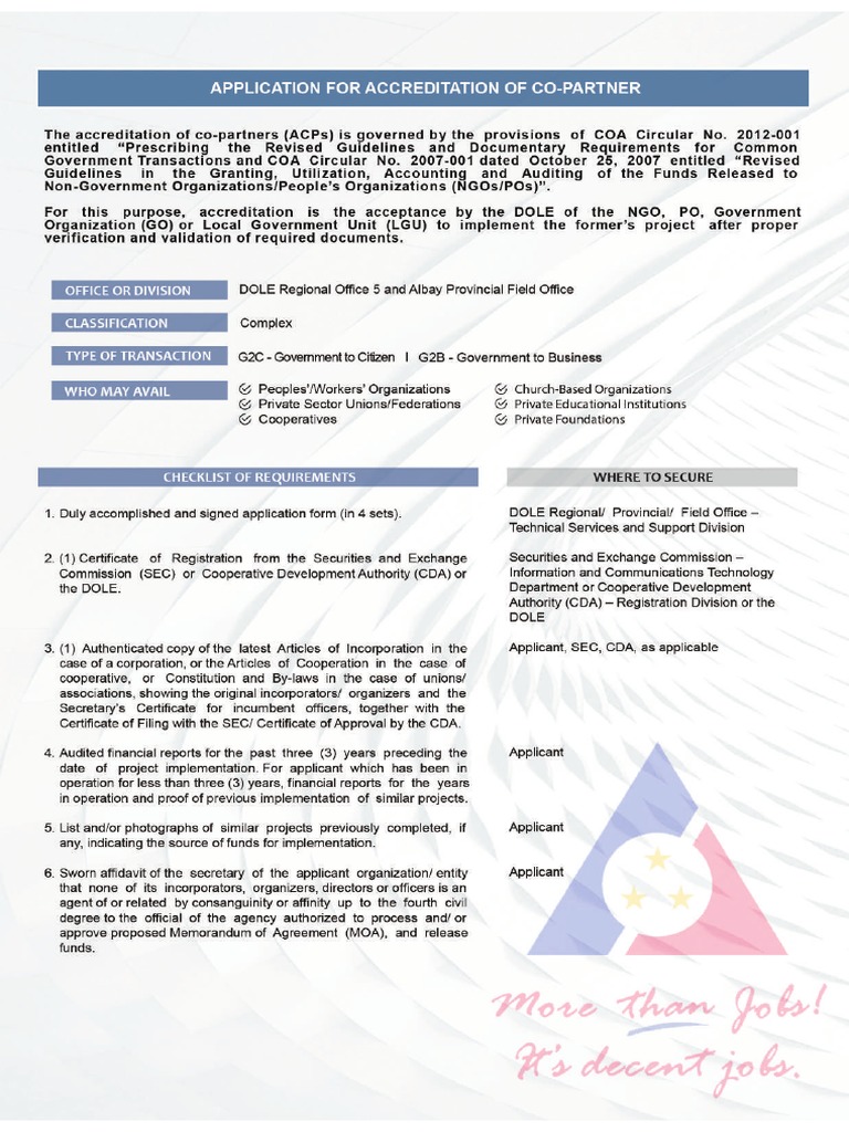 Accreditation of Co - Partner | PDF