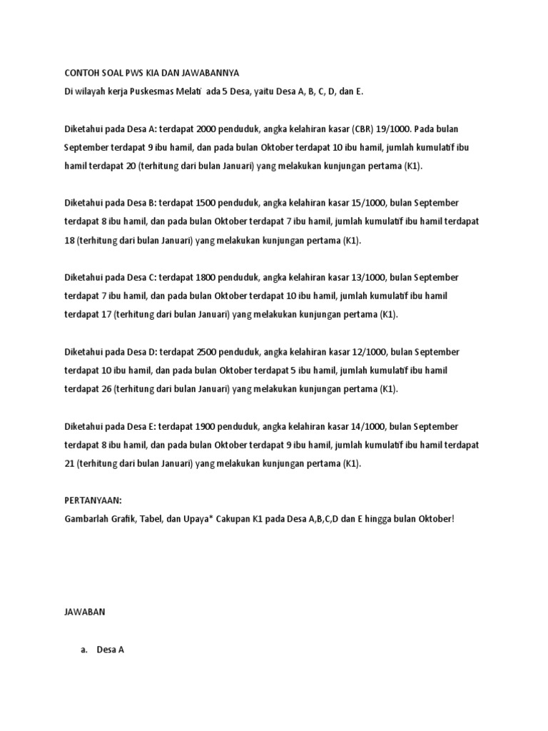 Contoh Soal PWS KIA Dan Jawabannya | PDF