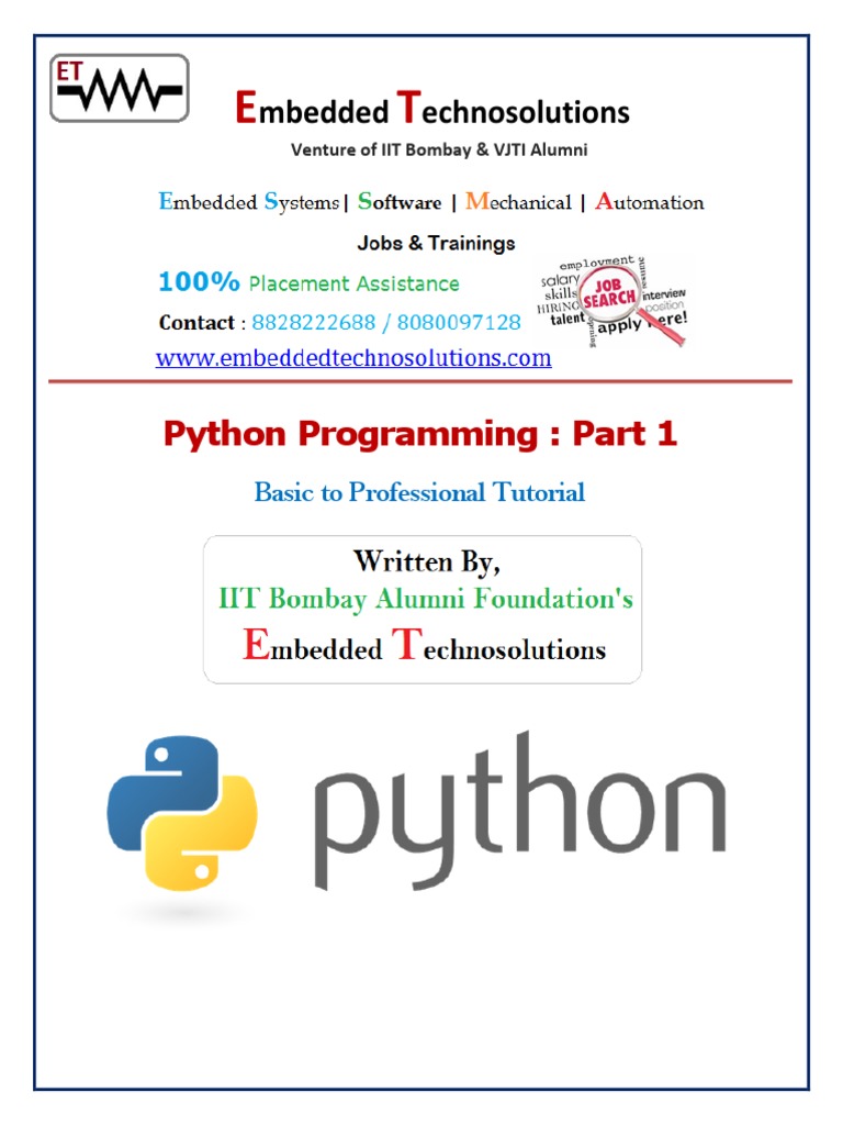 Python Programming Tutorial Part 1 | Download Free PDF | Command Line Interface | Scripting Language