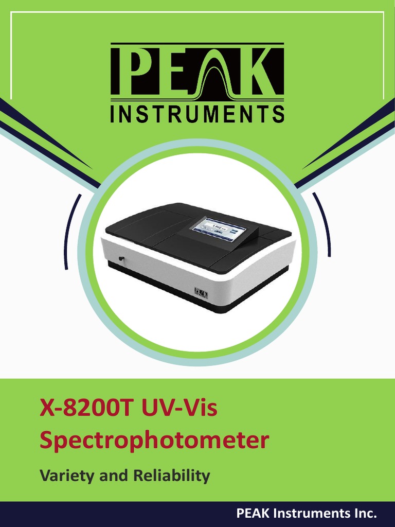 PEAK UV Vis Spectrophotometer X 8200T - Brochure PDF | PDF | Spectrophotometry | Ultraviolet ...