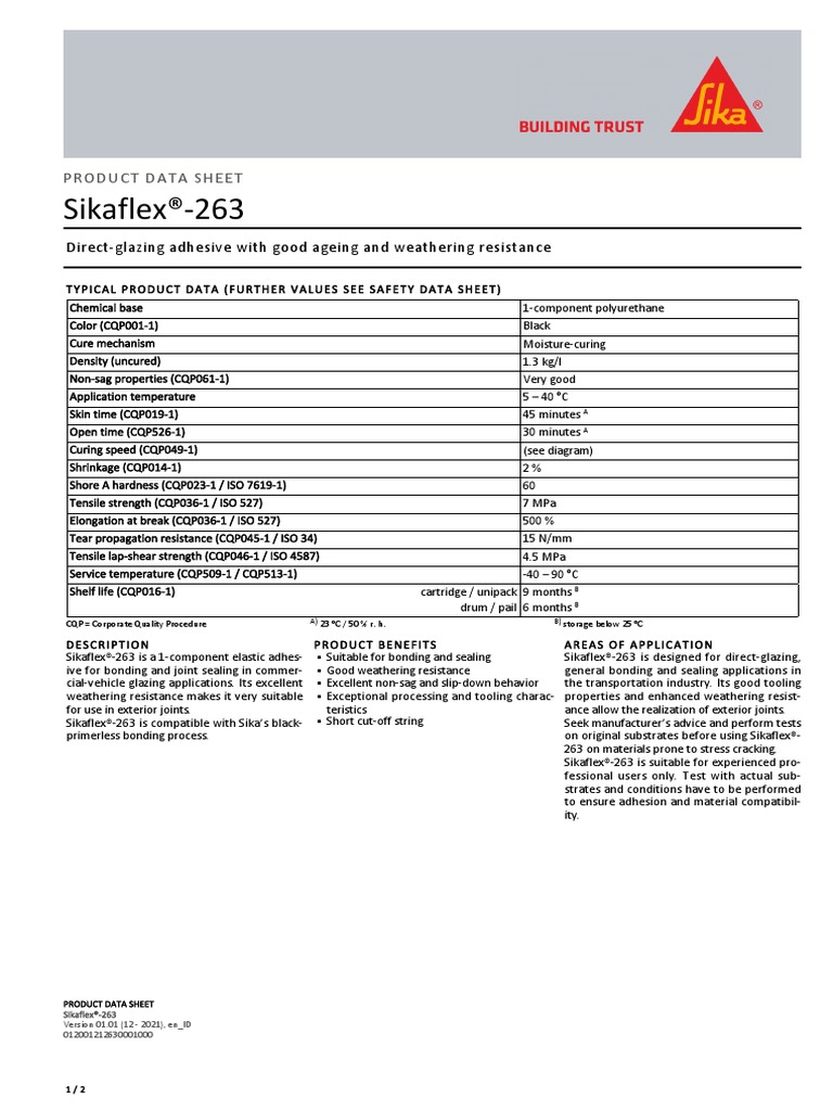 Sikaflex 263 | PDF | Oil | Adhesive