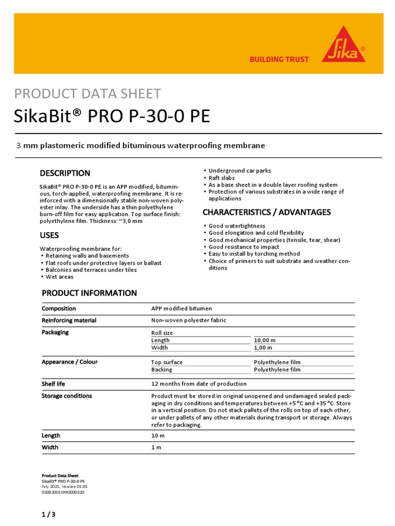 Sikabit Pro P 30 0pe | PDF | Materials | Building Engineering