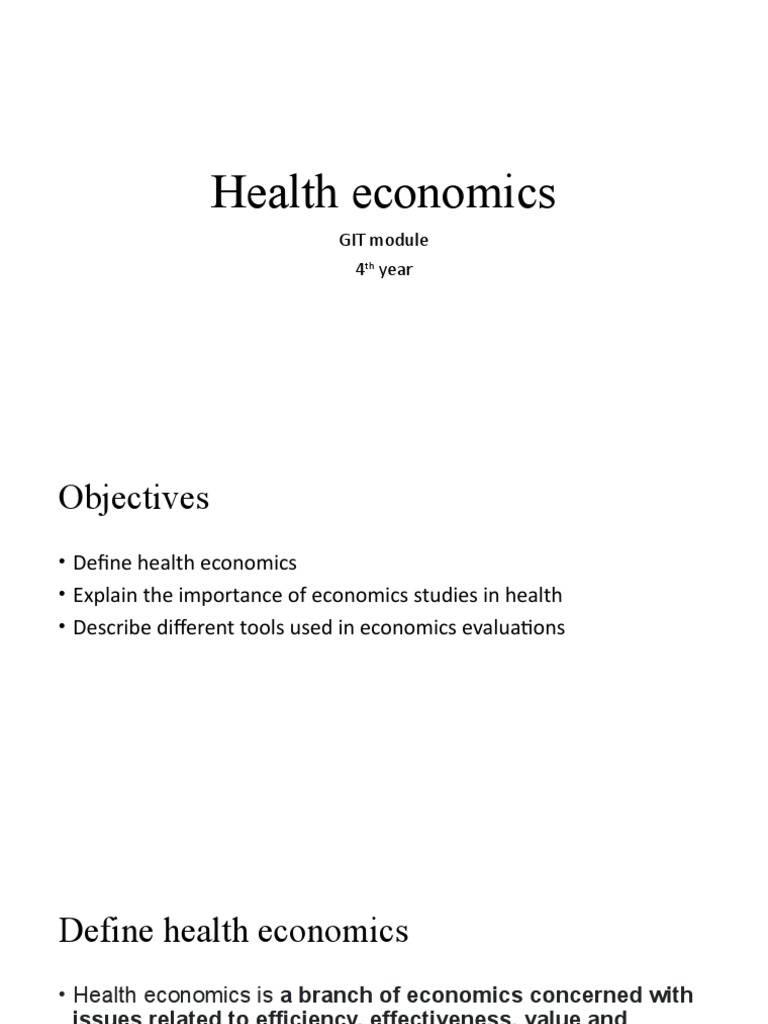 Health Ecnomics GIT Module 4th Year | PDF | Gross Domestic Product | Economics