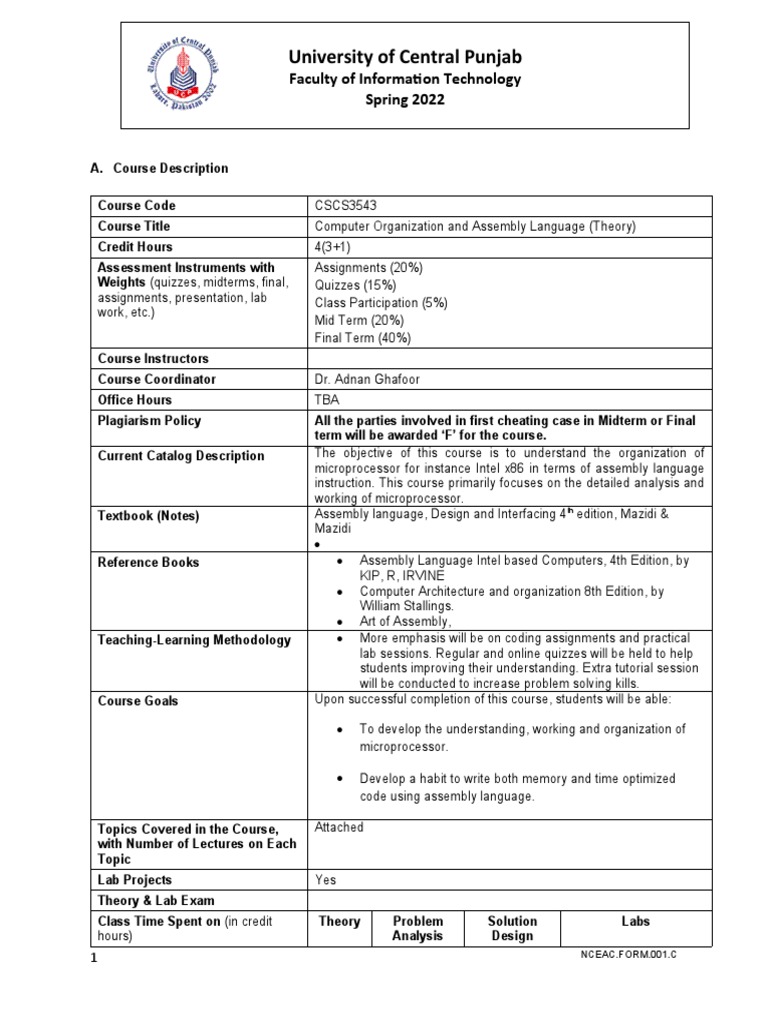 Computer Organization & Assembly Course | PDF | Assembly Language | Computer Program