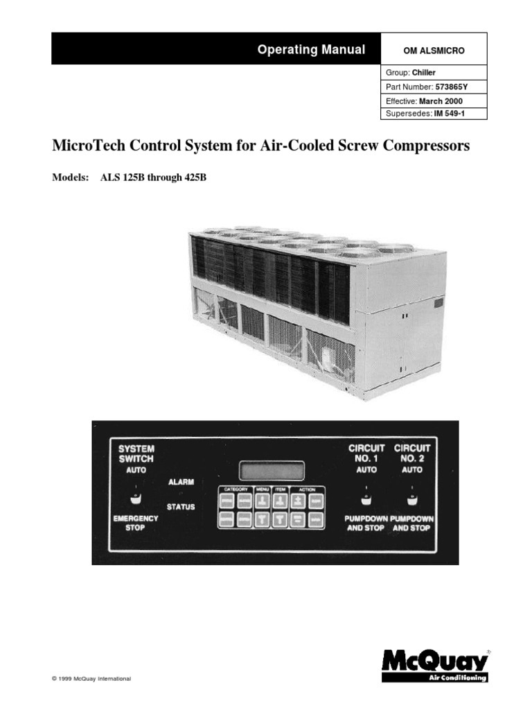 McQuay ALS Operating Manual PDF | PDF | Switch | Sensor
