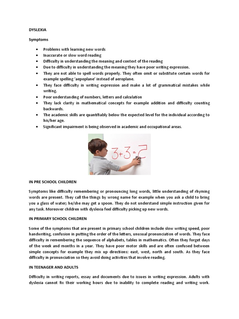 DYSLEXIA | PDF | Dyslexia | Word