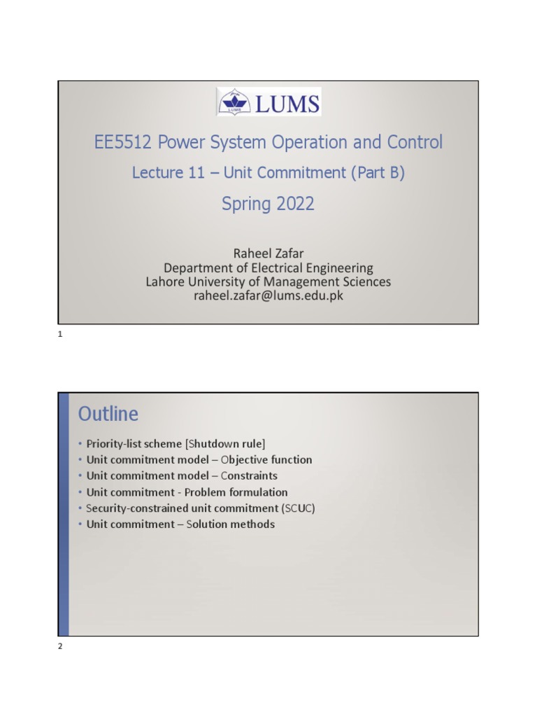 Power System Unit Commitment Guide | PDF | Linear Programming | Mathematical Optimization