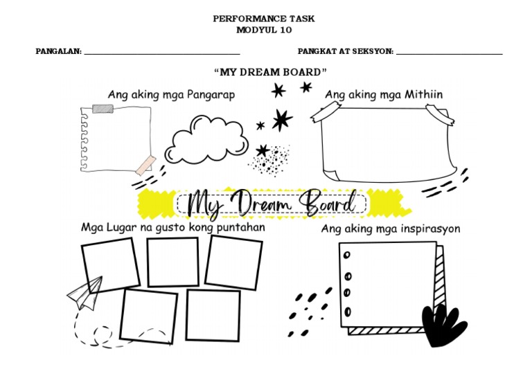 Dream Board - Performance Task Modyul 10 | PDF