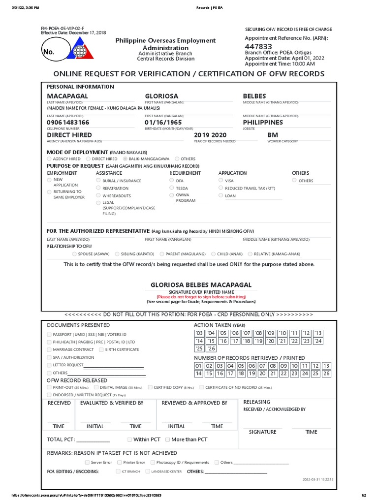 Records - POEA | PDF