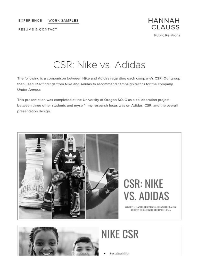 NIke and Adidas CSR Comparision | PDF