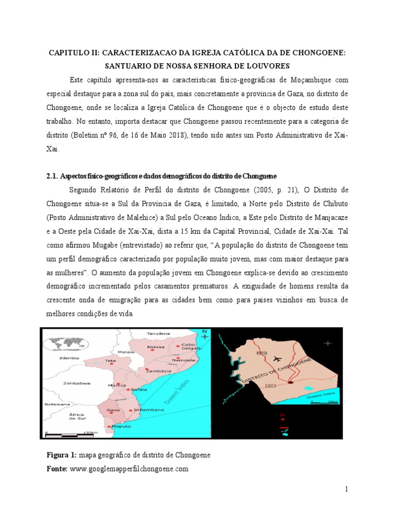 Igreja Católica de Chongoene: Características e Estrutura | PDF ...
