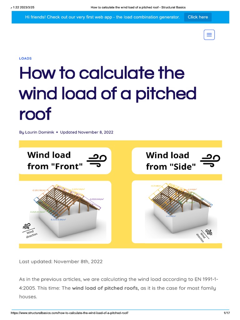 How To Calculate The Wind Load of A Pitched Roof - Structural Basics ...
