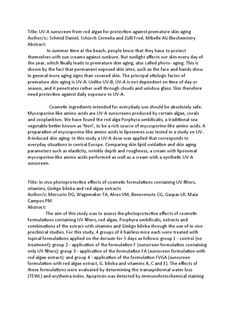 RRL | PDF | Sunscreen | Ultraviolet