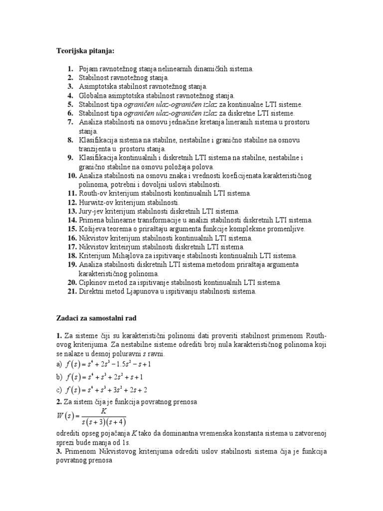 Sau1 Priprema Za Treci Kolokvijum | PDF