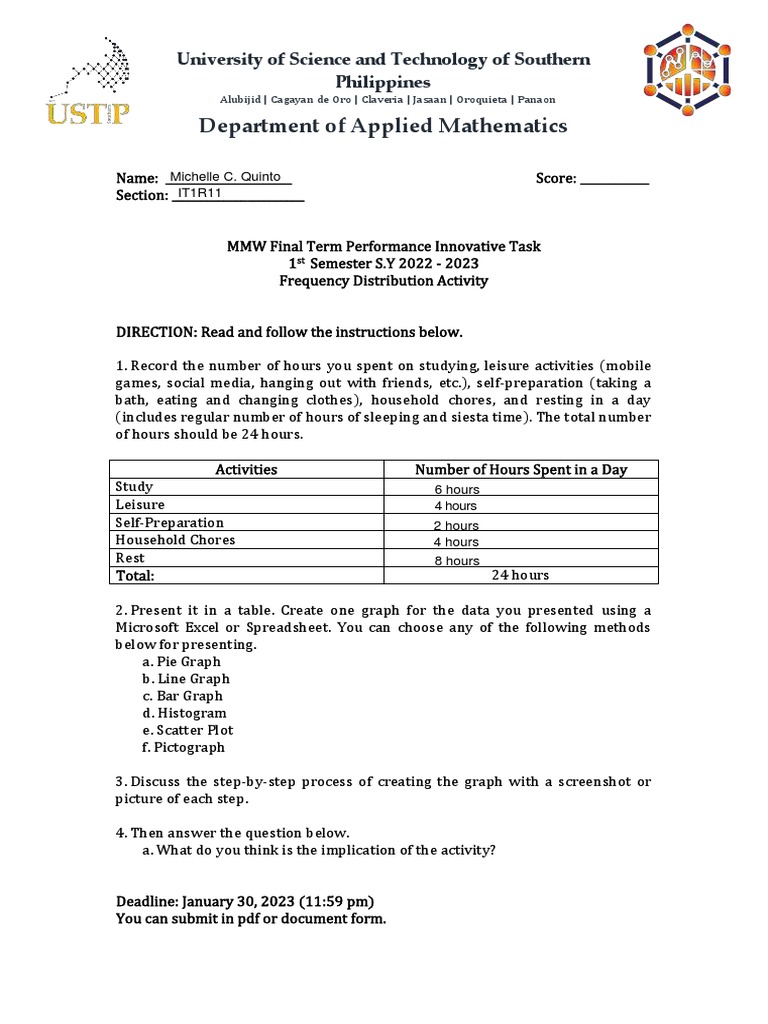 QUINTO-MMW Final Term PIT | PDF