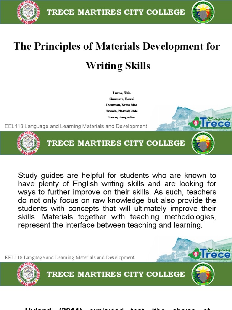 Principles of Writing Materials Development | PDF | Learning ...