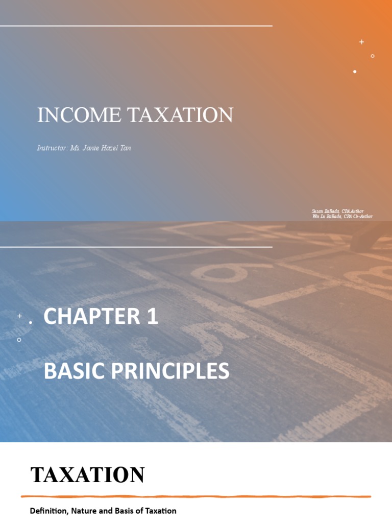 Income Taxation Chapter 1 3 | PDF
