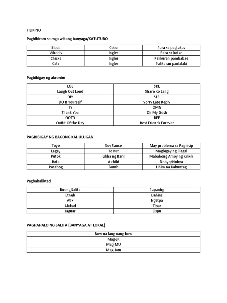 FILIPINO Balbal | PDF