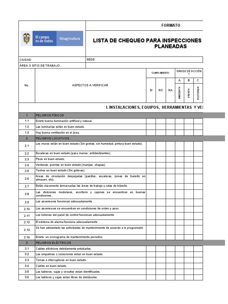 Lista de Verificación de Seguridad Laboral | PDF | La seguridad ...