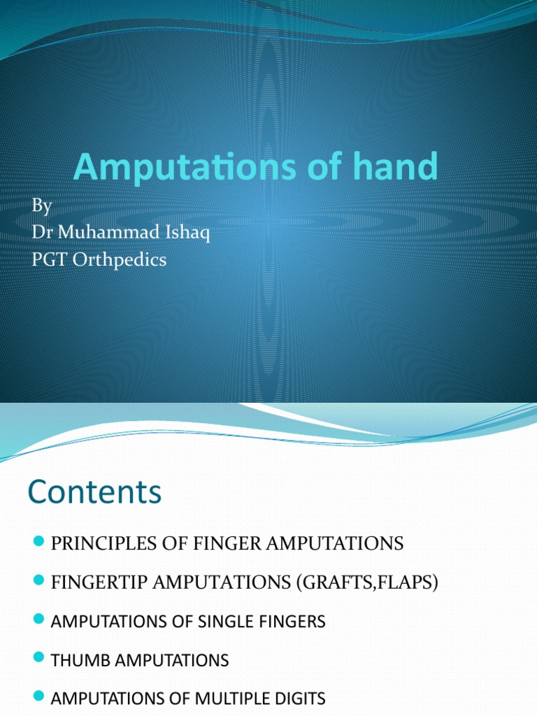 Hand Amputation Techniques | PDF | Finger | Hand