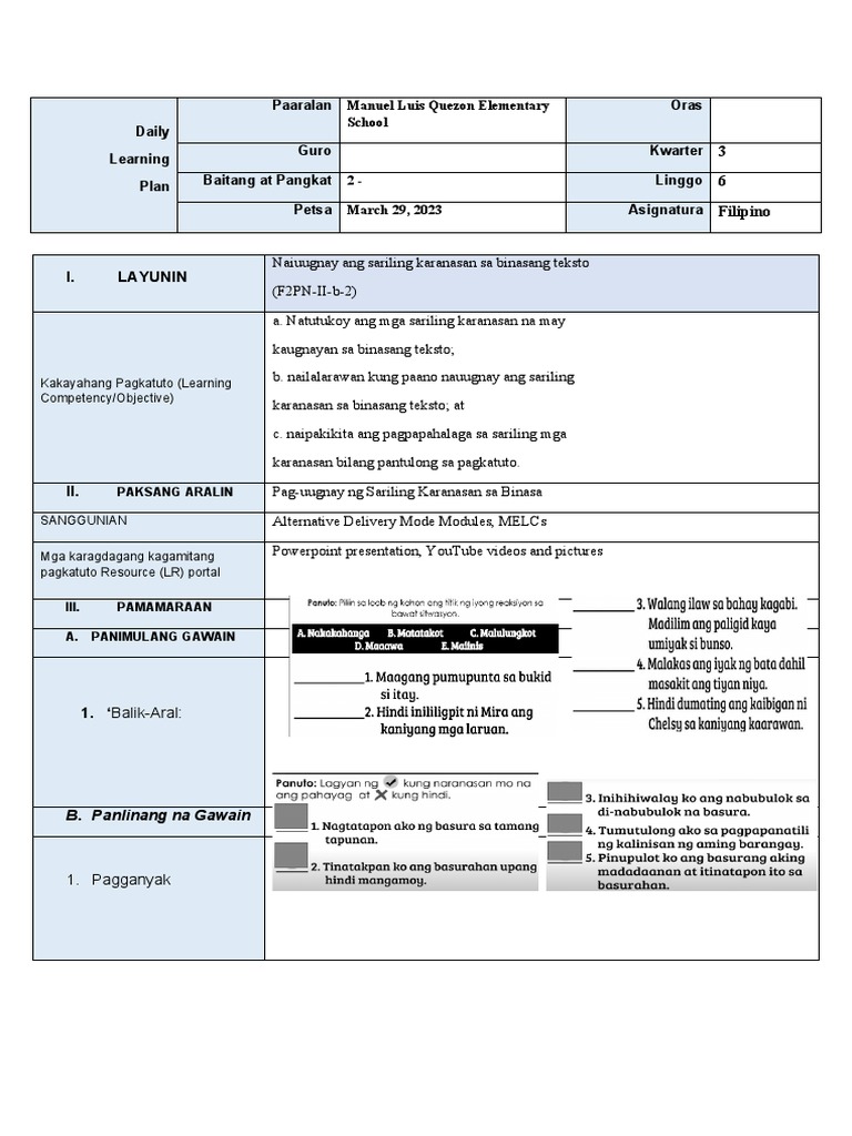 Filipino 2 Q3 Week6 Day2 | PDF