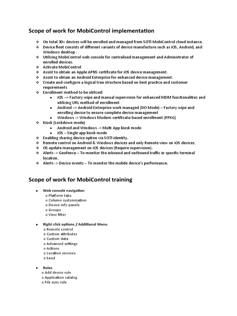 MobiControl Implementation Guide | PDF | Ios | Android (Operating System)