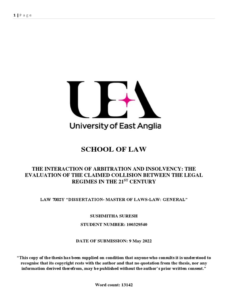 Dissertation Final 2 PDF | PDF | Arbitration | Bankruptcy