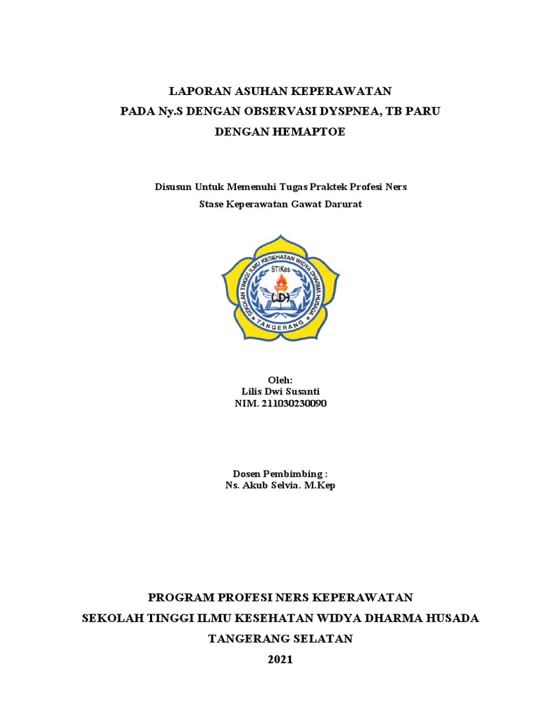 4 Resume Minggu Pertama (TB Paru Dengan Hemaptoe) | PDF
