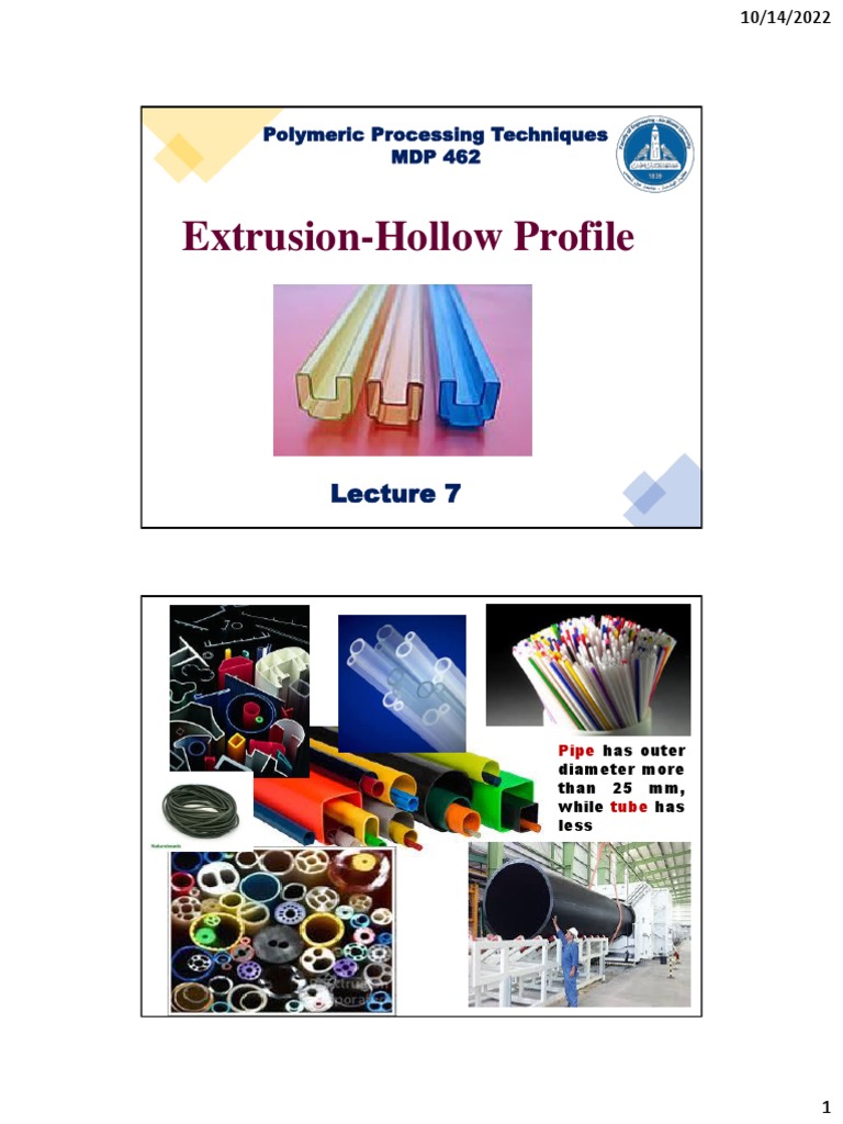 Lecture 7-Extrusion-Hollow Profile | PDF