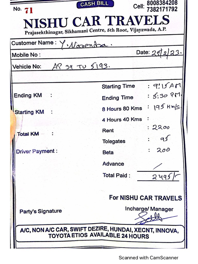 Car Bill | PDF