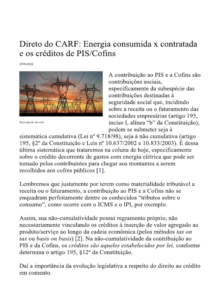 Carf - Ee Consumida VS Contratada | PDF