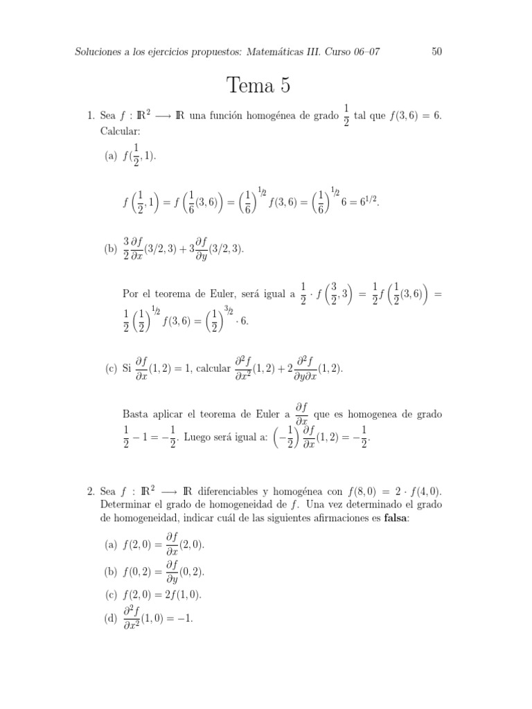 Funciones Homogénea Resueltas PDF | PDF | Función de producción | Objetos matemáticos