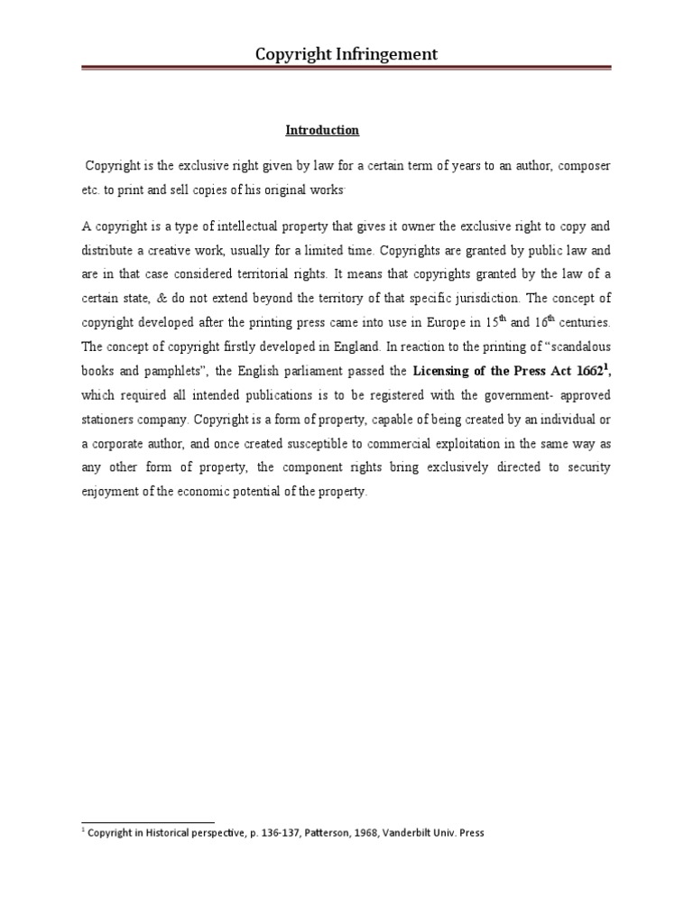Copyright Infringement | PDF | Copyright | Copyright Infringement