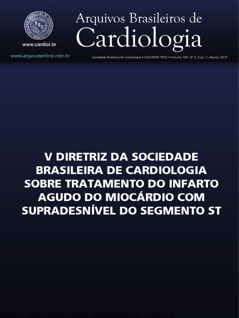 Diretrizes SBC - IAM COM SUPRA ST PDF | PDF | Infarto do Miocárdio | Cardiologia