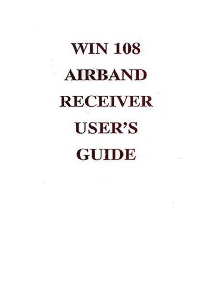 Win 108 Manual | PDF