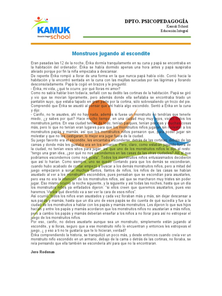 Monstruos y el Juego del Escondite | PDF