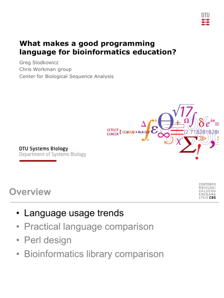 Greg Slodkowicz Chris Workman Group Center For Biological Sequence Analysis | PDF | Foreign ...
