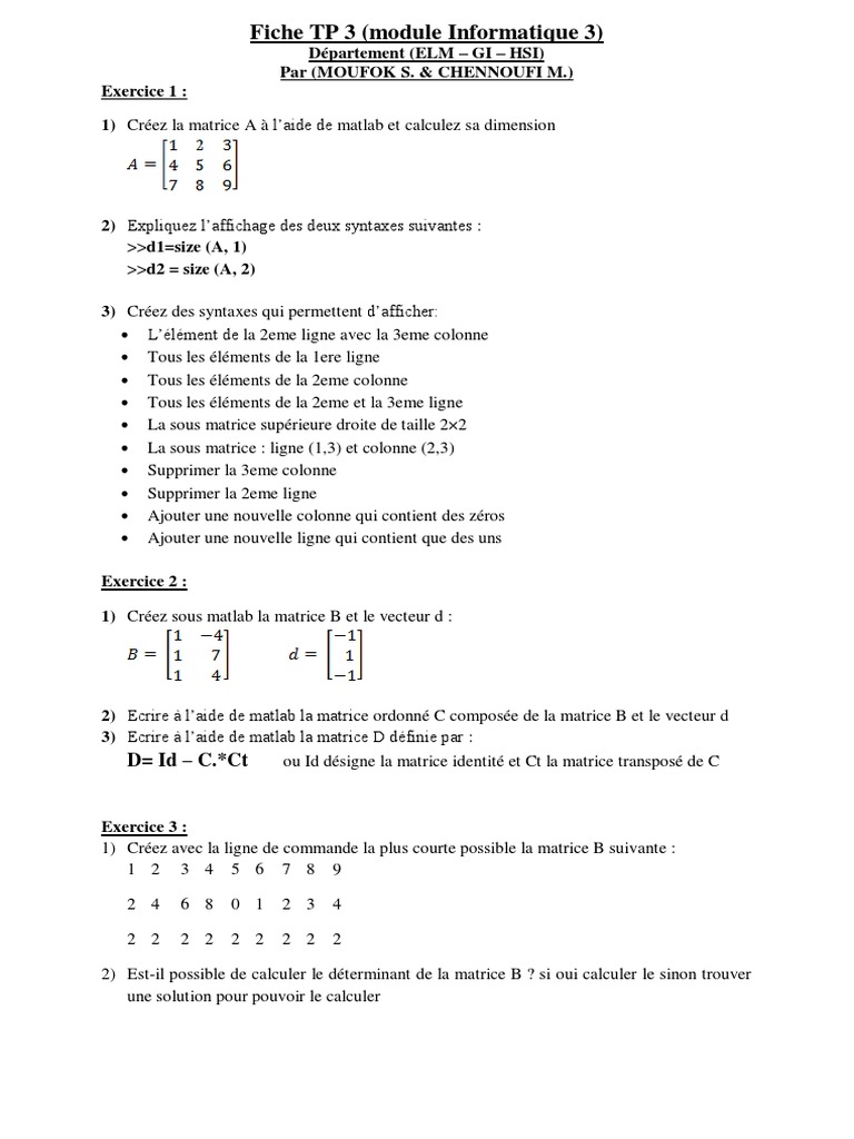 Fiche TP 3 (Informatique 3) PDF | PDF