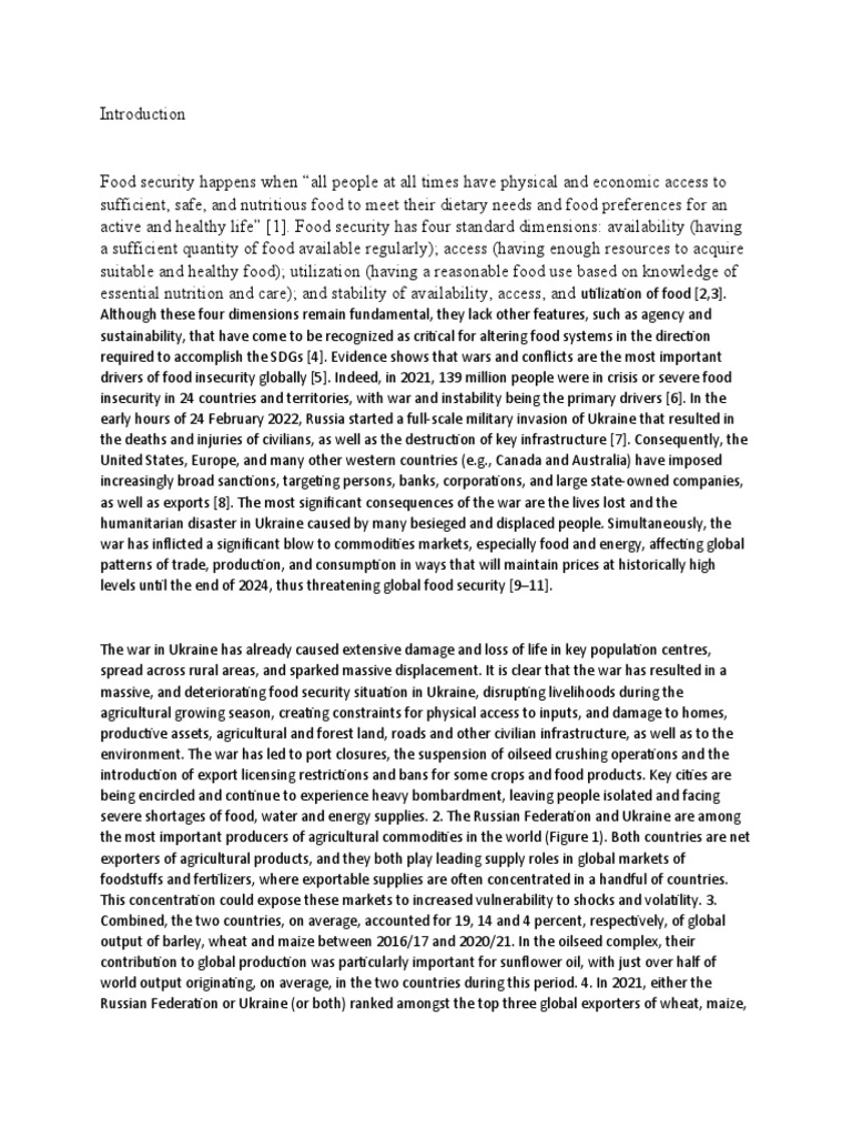 Introduction | PDF | Food Security | Agriculture