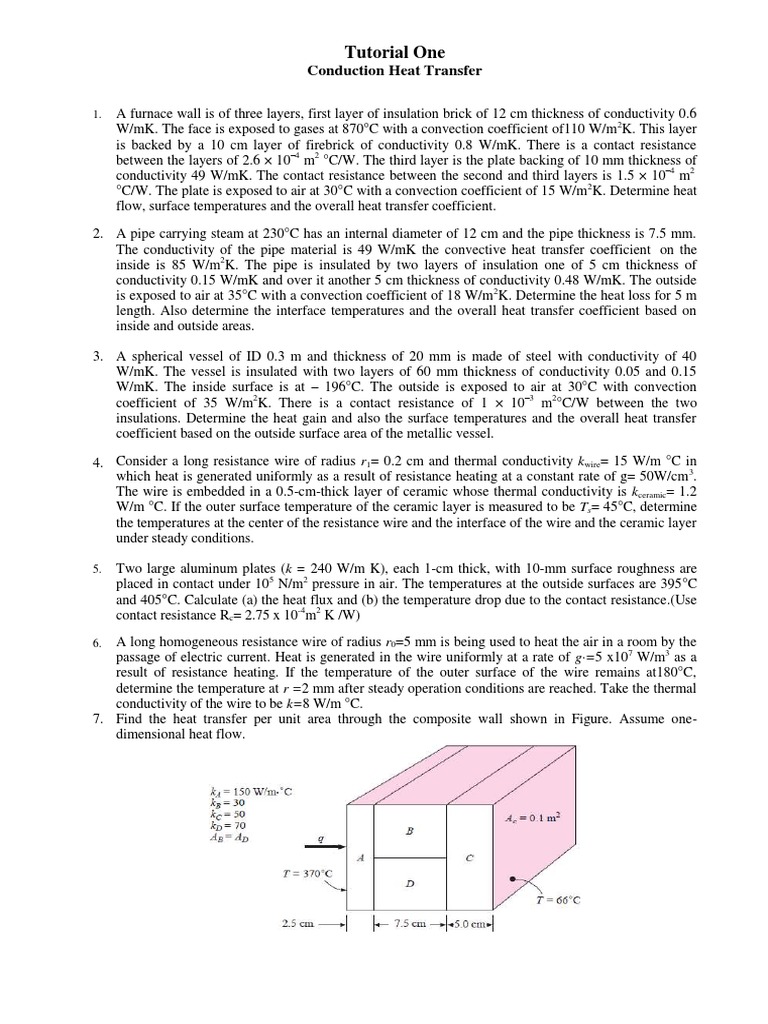 Conduction Heat Transfer Tutorial | PDF | Heat Transfer | Thermal ...