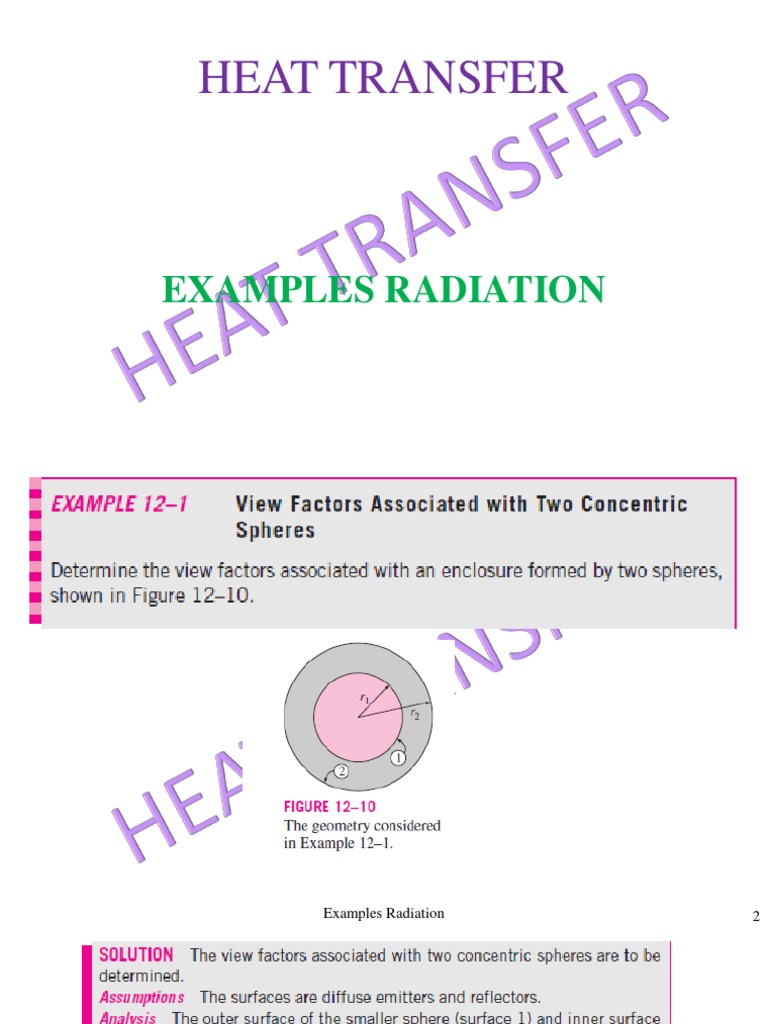 Thirteen Key Examples of Radiation-Based Heat Transfer | PDF