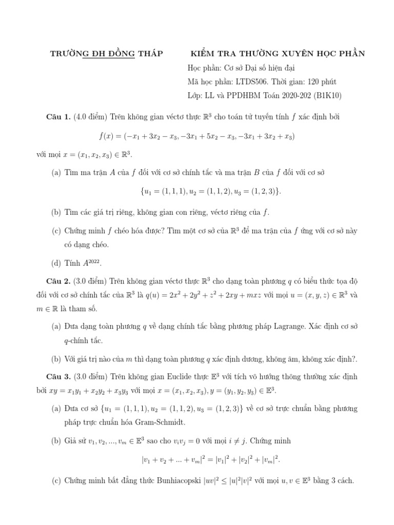 Kiemtra Coso Daiso Hiendai (LopB1K10) PDF | PDF