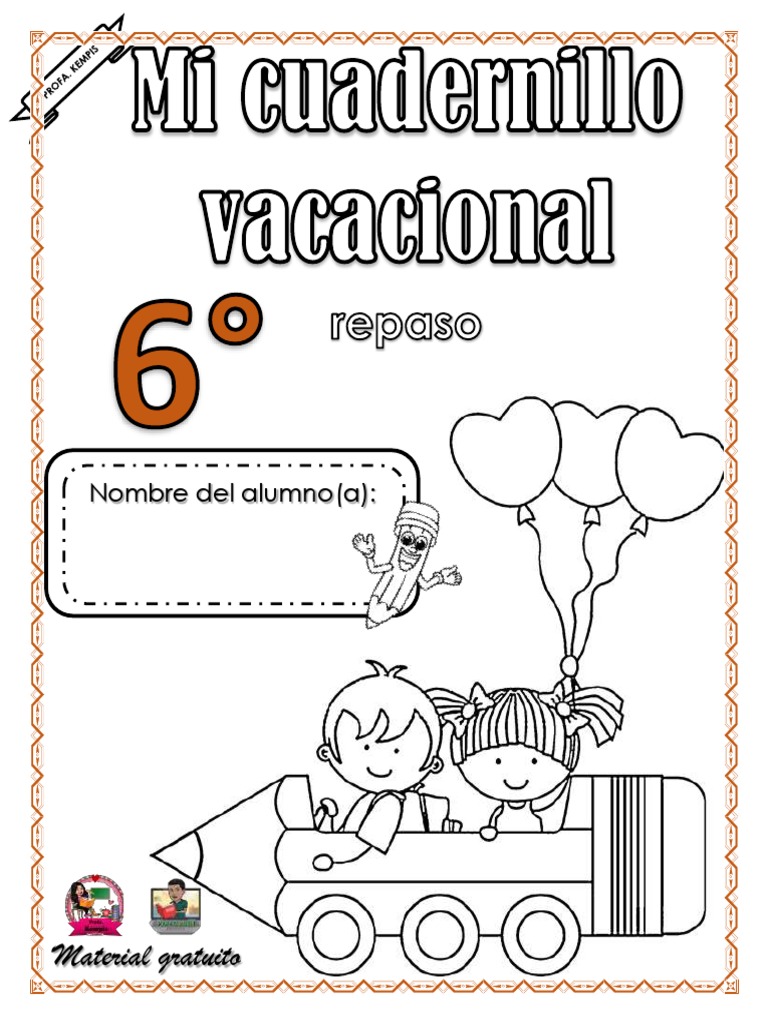 6° Mi Cuadernillo Vacacional Profa Kempis | PDF | Galón