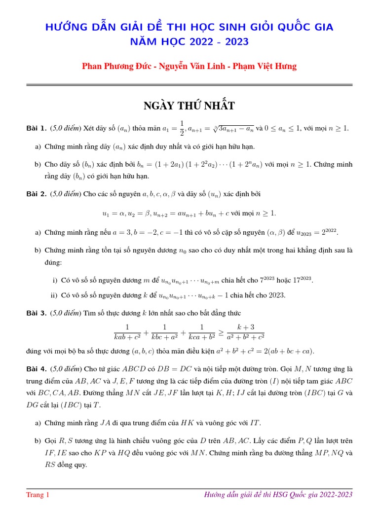 (thuvientoan.net) - Hướng dẫn giải đề thi HSG QG 2022-2023 PDF | PDF