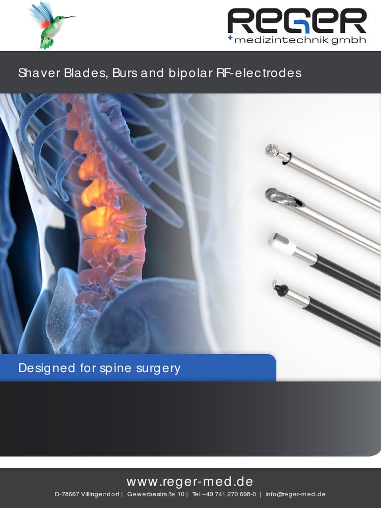 Shaver+Electrodes For Spine Surgery Ind. A 2022 REGER Comp | PDF ...
