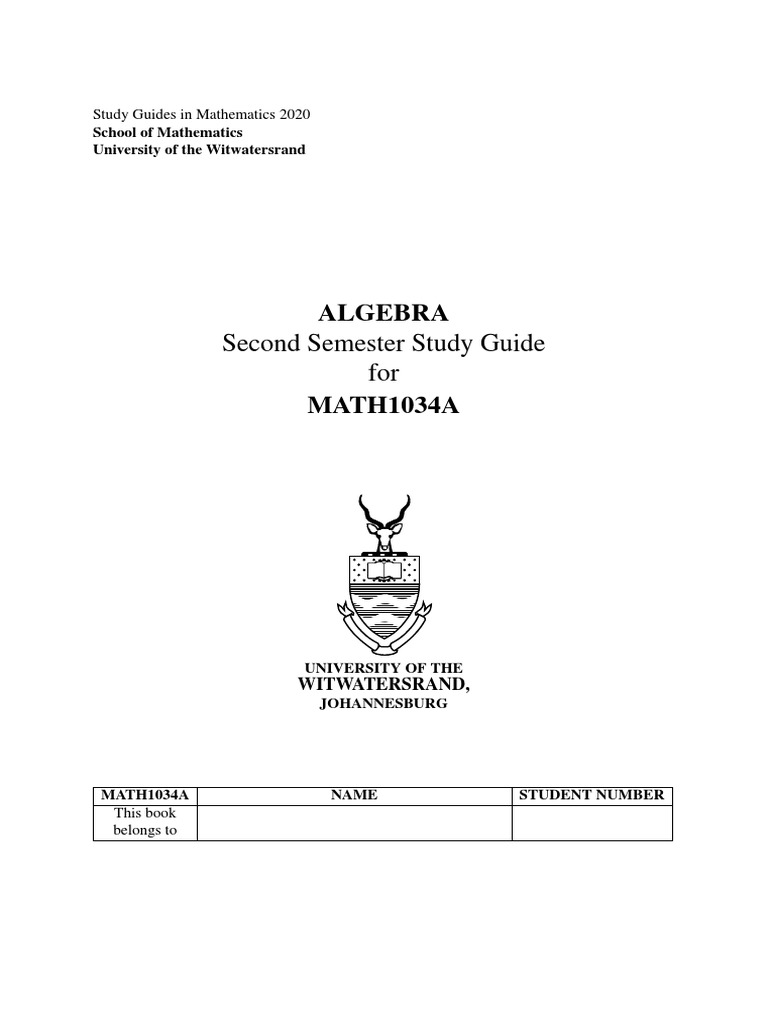 Math1034 Sem2 Online PDF | PDF | Matrix (Mathematics) | Determinant